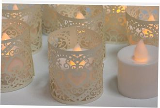 Garneck 50stücke Filigrane Kerzenverpackungen Aus Hohlkunstpapier Mit Floralen Spitzenmuster Dekoration Für Hochzeiten Geburtstagsfeiern Und Besondere Anlässe