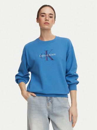 Calvin Klein Jeans Sweatshirt Monologo LV047B234G Blau Relaxed Fit