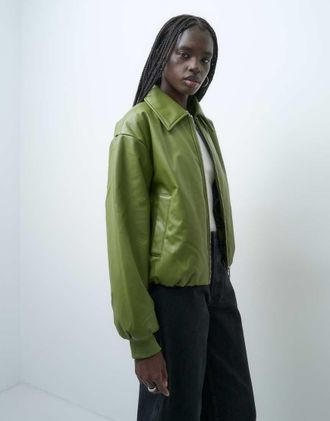 Pieces bomber matelass&eacute; vert mousse