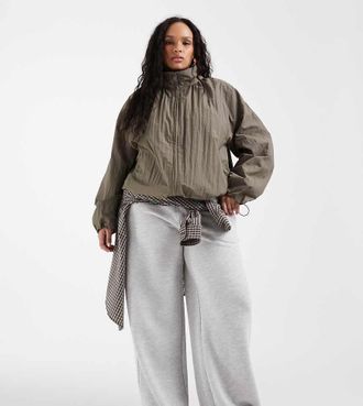 Asos Curve ASOS DESIGN Curve - Veste de surv&ecirc;tement oversize &agrave; ourlet boule - Champignon-Vert