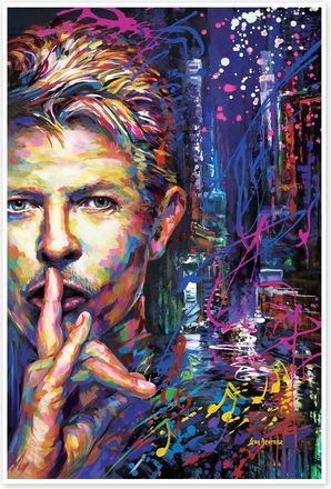 Posterlounge David Bowie Poster von Leon Devenice 40 x 60 cm Blau Wandbilder Wanddeko
