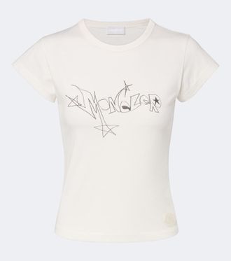Moncler T-shirt en coton &agrave; imprim&eacute;