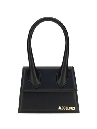 Jacquemus Womens Top-Handle Bag Black Calf Leather Handbags Hand
