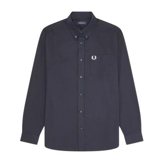 Fred Perry Klassisches Oxford Baumwollhemd - - Shirts - Herren - Blau - L
