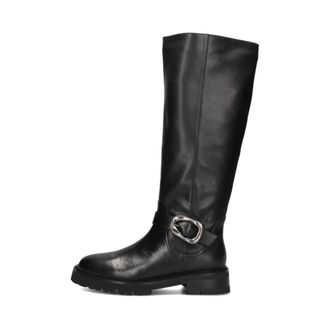 Stefano Lauran Schwarze Leder-Kniehohe Stiefel - - Shoes - Damen - Schwarzk - 39 EU