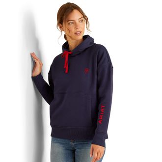 Ariat Womens Rabere Hoodie Long Sleeve in Navy Eclipse, Size X-Small, by Ariat