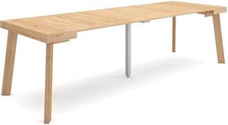 Skraut Home | Ausziehbarertisch | Multifunktionaler ausziehbarer | 260 | F&uuml;r 12 G&auml;ste | H&ouml;lzerne Beine | Moderner Stil | Eiche