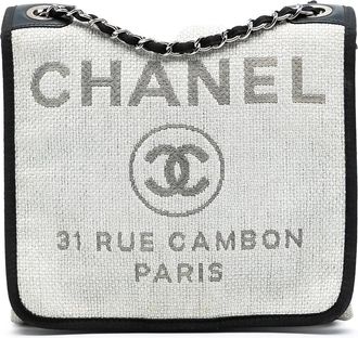 Chanel Hobo Bags - Small Raffia Deauville Messenger - Gr. unisize - in Grau - f&uuml;r Damen