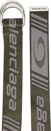 Balenciaga Logo-Embroidered Fabric Belt - Green