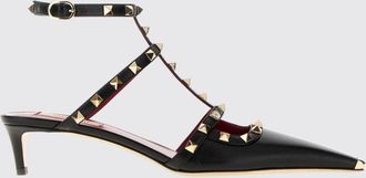 Valentino Garavani Escarpins slingback Rockstud en cuir avec clous et talon bas