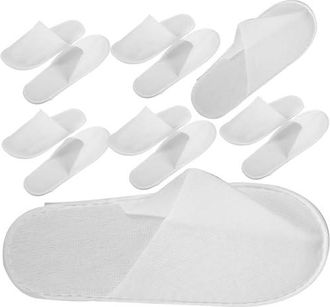 Valiclud Gatuida Pantoufles Jetables Antid&eacute;rapantes Lot de 24 Pi&egrave;ces Semelle &Eacute;paisse 4Mm Tissu en Laine Blanche Taille pour Spa H&ocirc;tel Beaut&eacute; et Usage Int&eacute;rieur