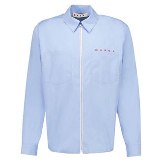 Marni Homme, Chemises, Bleu, Taille: L Chemise &Eacute;l&eacute;gante en Coton