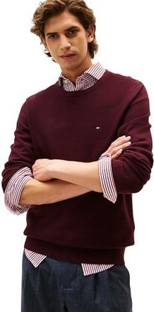 Tommy Hilfiger Pull Homme Essential Structure Crew Neck Regular Fit, Rouge (Deep Burgundy), XXL