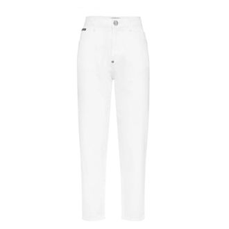 Philipp Plein Denim Hosen Mom Fit Logo - - Jeans - Damen - Wei&szlig; - W27