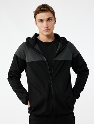 Koton SWEATSHIRTS Sportliches Kapuzen-Sweatshirt mit Rei&szlig;verschluss