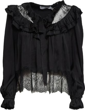 Self Portrait Femme, Blouses et Chemises, Noir, Taille: 36 FR Blouse Coupe D&eacute;contract&eacute;e