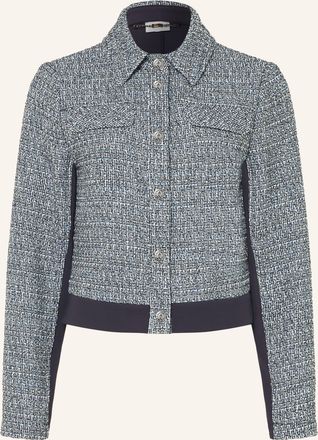 Sportalm Kastenjacke Im Materialmix Mit Glitzergarn blau