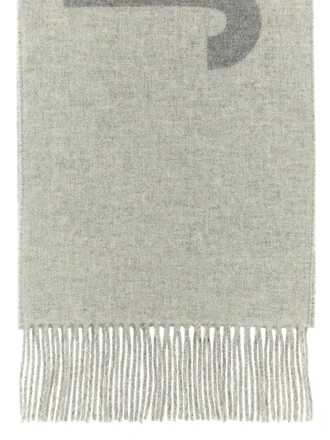 Jacquemus Intarsia Logo Virgin Wool Scarf - Cream