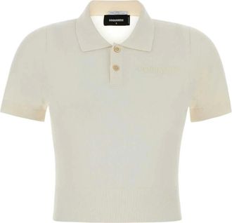 Dsquared2 Femme, Tops, Blanc, Taille: 38 FR Polo en maille