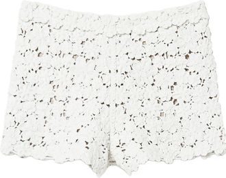 Twin-Set Shorts mit Blumenstickerei - Nude