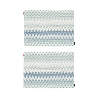 Missoni Home Femme, Accessoires, Multicolore, Taille: ONE Size Bleu Ciel R&eacute;versible Mini Logo Tag Set