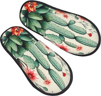 Generic Accueil Pantoufles Motif De Fl&egrave;che De Cactus Exotique L&eacute;gers Pantoufles DHiver Unisexe Chausson Hotel Pour H&ocirc;tel Femmes Automne M
