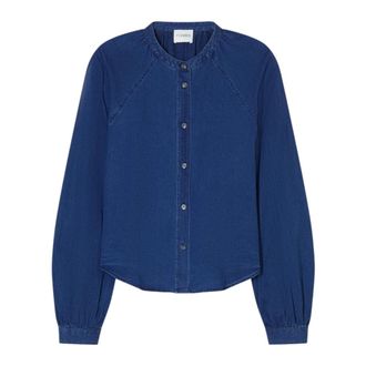 Closed Blaue Bluse mit Weiten &Auml;rmeln - - Blouses & Shirts - Damen - Blau - L