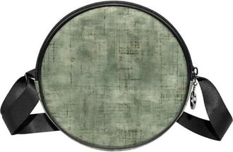 Generic Sac &agrave; bandouli&egrave;re rond pour femme, texture mouchet&eacute;e, petit sac &agrave; bandouli&egrave;re avec fermeture &eacute;clair, bretelles r&eacute;glables, sac &agrave; main rond d&eacute;contract&eacute; 