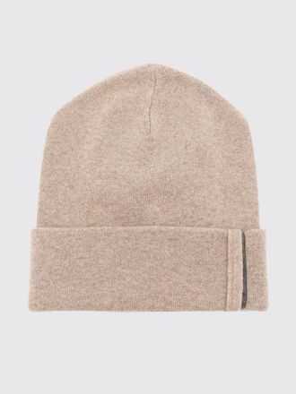 Brunello Cucinelli Beanie aus reinem Kaschmir von mit Umschlag und Monili-Verzierung