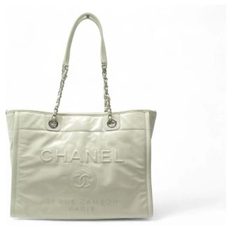 Chanel Crossbody Bags - NEUE CHANEL DEAUVILLE CAMBON MM CREME LEDER SHOPPE - Gr. unisize - in Creme - f&uuml;r Damen