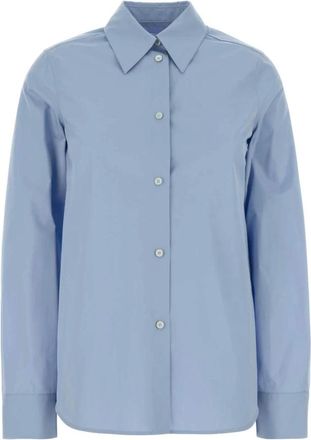 Jil Sander Femme, Blouses et Chemises, Bleu, Taille: 38 FR Cotton Poplin Shirt