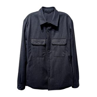 Mazzarelli Wool Overshirt - - Shirts - Herren - Blau - XL