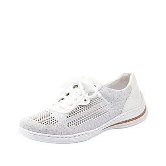Rieker Femme Frühjahr/Sommer M3506 Sneakers Basses, Blanc (White-Silver/Weiss 80), 36 EU