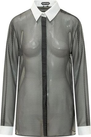 Tom Ford Bedruckte Losange Seidenchiffon-Bluse - - Blouses & Shirts - Damen - Schwarzk - M