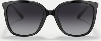 Michael Kors eckige polarisierte Sonnenbrille mit grauen Gl&auml;sern in Schwarz