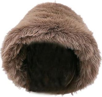 Generic Chapeau dhiver chaud en fourrure pour femme, chapeau de bassin color&eacute; personnalit&eacute;, oreille, grand bord large, chapeau de p&ecirc;cheur chapeau homme cuir, 