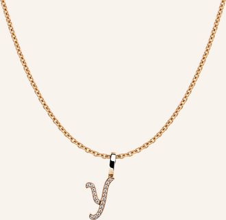Cada Cada Kette Tiny Diamond Letter Y rosegold
