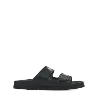 Palm Angels Homme, Chaussures, Noir, Taille: 42 EU Leather Slides