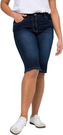 Angel Of Style Femme Grandes Tailles Bermuda en Jean Berry à 5 Poches en matière Stretch Confortable Bleu foncé 52 831978110-50