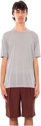 Daniele Fiesoli Homme, Tops, Gris, Taille: 2XL Tee en Cupro Touch Soie