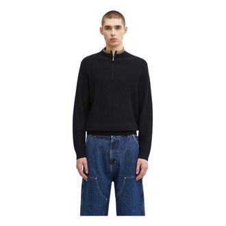 Paul Smith Woll-Pullover mit halbem Rei&szlig;verschluss - - Knitwear - Herren - Blau - M