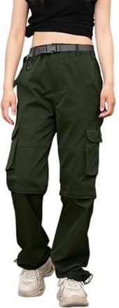 Generic Pantalon cargo pour femme - Jambe droite - Pantalon de marche avec fermeture &eacute;clair - Pantalon de randonn&eacute;e amovible - Pantalon de travail en plein ai