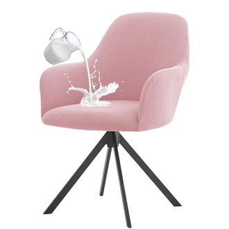 Generic wasserdichte Stuhlhussen elastische Drehstuhlhussen Moderne B&uuml;rostuhlhussen Sesselhussen mit gebogener R&uuml;ckenlehne f&uuml;r B&uuml;ro und K&uuml;che Rosa