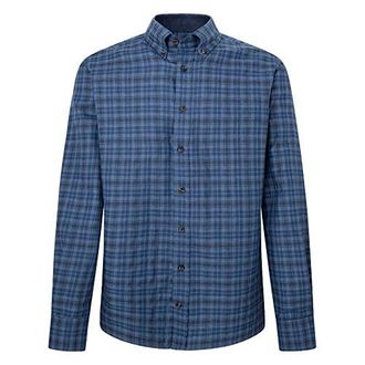 Hackett Double Face Check Chemise, Blue (Navy/Blue), XS Homme