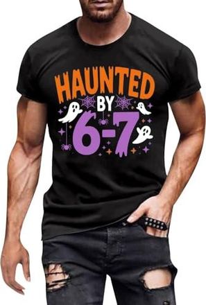 Generico T-shirt pour homme avec col rond &agrave; manches courtes style hawa&iuml;en Halloween Costume de carnaval T-shirt r&eacute;tro m&eacute;di&eacute;val pour vacances et loisirs Hiphop 