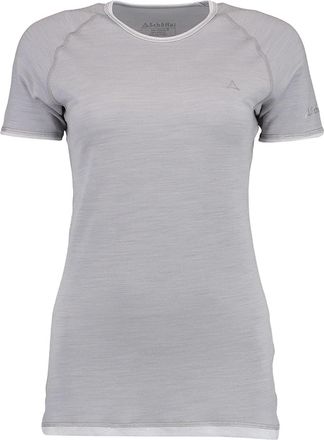 Schöffel Damen Merino Sport Shirt 1/2 Arm W, temperaturregulierendes Unterhemd, atmungsaktives Funktionsunterwäsche-Shirt in Wollqualität, light grey, XL