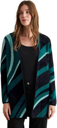 Cecil Damen B253910 Federgarn Cardigan, Schwarz, XXL EU