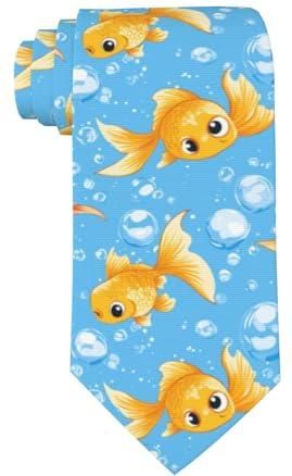 Generic Poisson Rouge Mignon Qui Danse Cravates Polyvalente Cravate Doux Cravate Homme Pour Accessoires Célébrations Événements