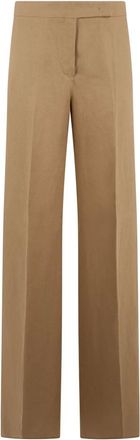 Max Mara Femme, Pantalons, Brun, Taille: 38 FR Pantalon ample en lin