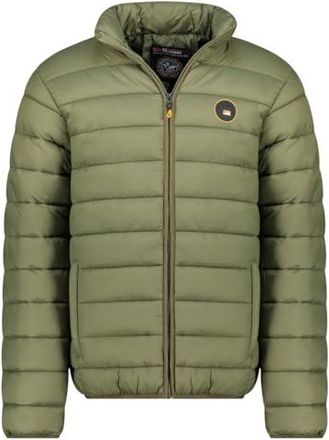 Geographical Norway Amigomap Basic Homme - Doudoune Fine L&eacute;g&egrave;re et Chaude - Veste Matelass&eacute;e &agrave; Capuche - Blouson Isolant Id&eacute;al Automne Hiver Outdoor (Olive M)